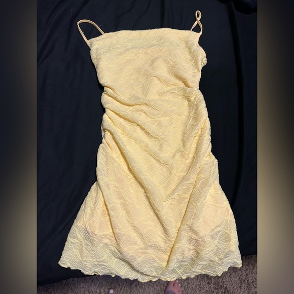 SHEIN | Dresses | Shein Strapless Yellow Dress | Poshmark